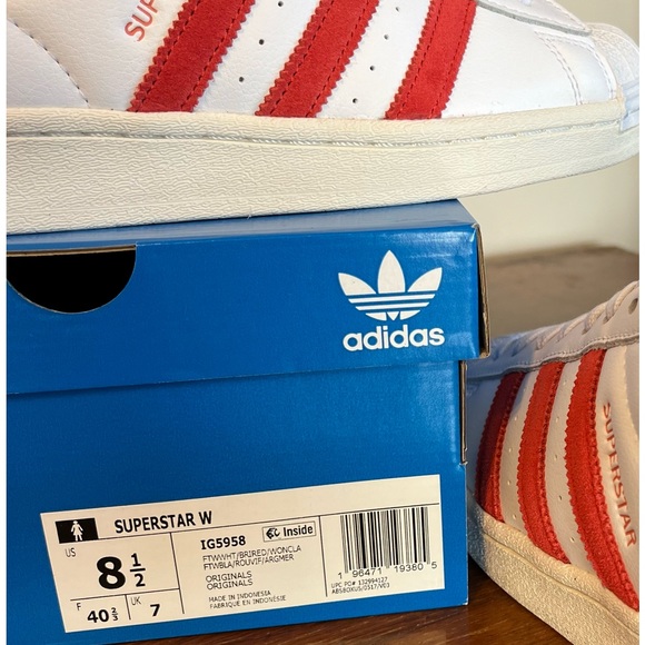 adidas | Shoes | Adidas Womens Superstar Red Heart Shoes | Poshmark